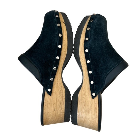 M. Gemi | Shoes | M Gemi The Greta Suede Leather Clog Wood Heel Rubber ...
